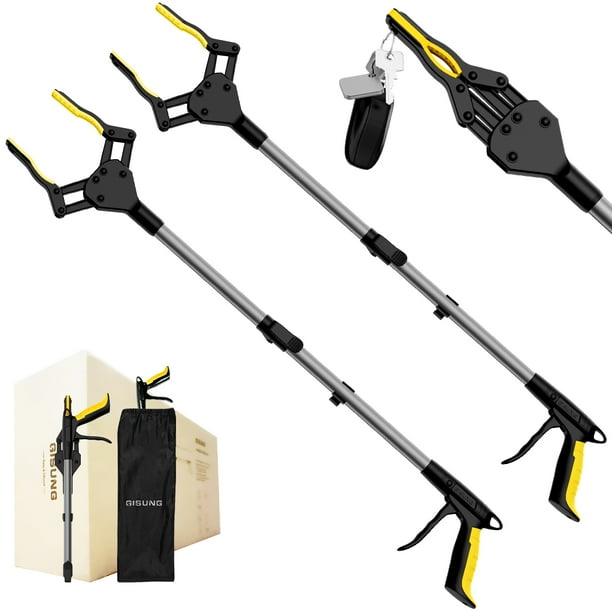 GISUNG 2-Pack 32" Grabber Reach Tool, Foldable Reacher and Pick up Tool ...