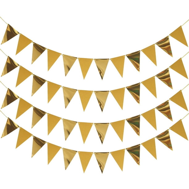 Paquete de 4 decoraciones de fiesta de oro caliente, banderines ...