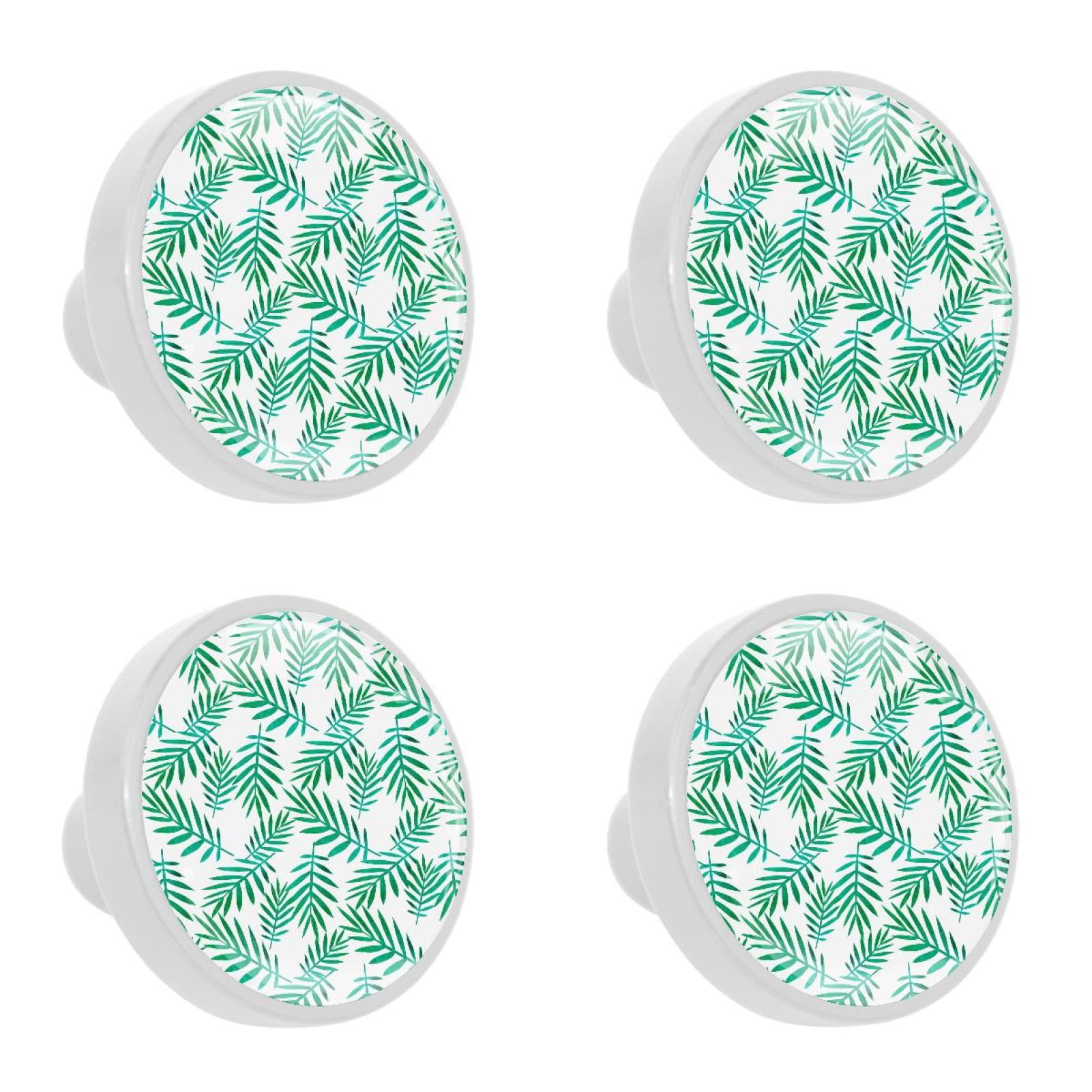 4 Pcs Green Leaves Knobs for Kitchen Cabinet Cupboard Dresser Bookcase ...