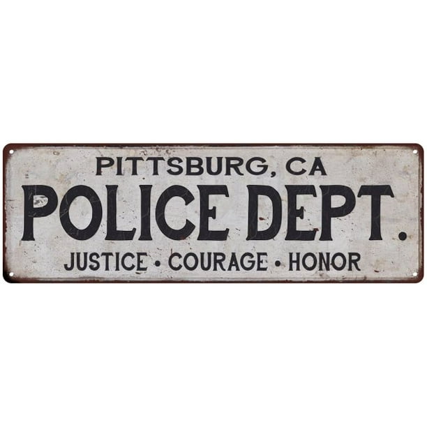 PITTSBURG, CA POLICE DEPT. Home Decor Metal Sign Gift 6x18 106180012497 ...