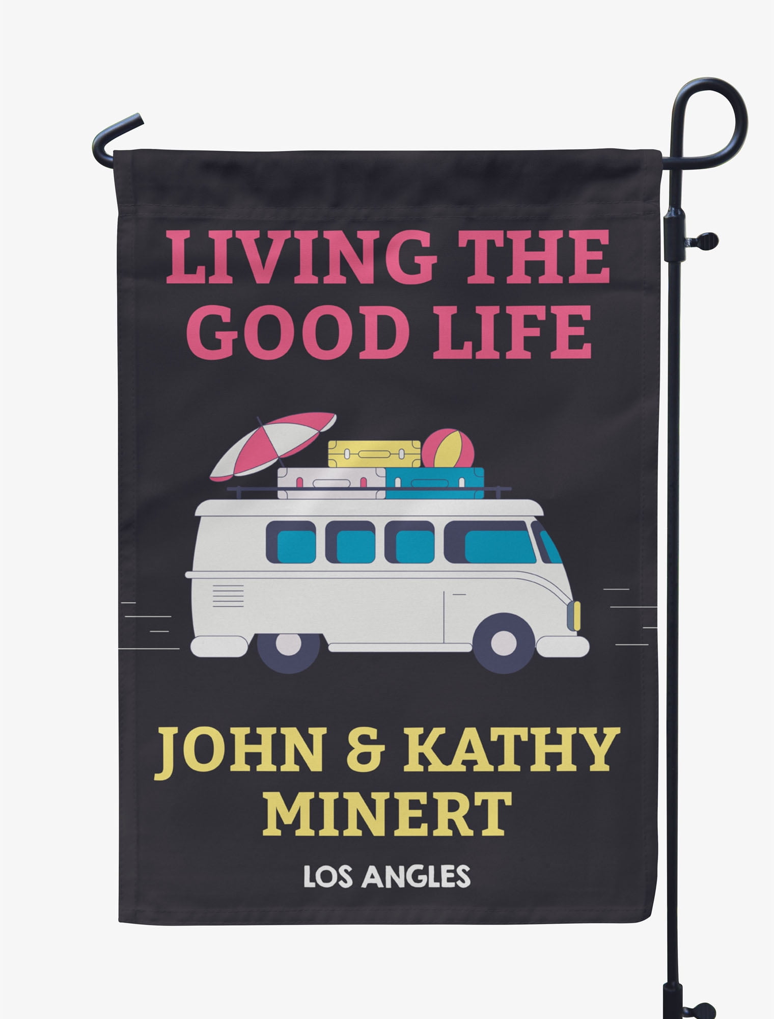 Printtoo Black Living The Good Life Caravans Camping Flags For Campers ...