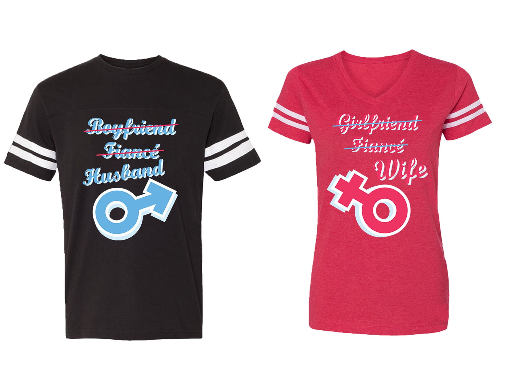 Boyfriend Girlfriend Fiance Husband Wife Matching Couple Cotton Jerseys ...