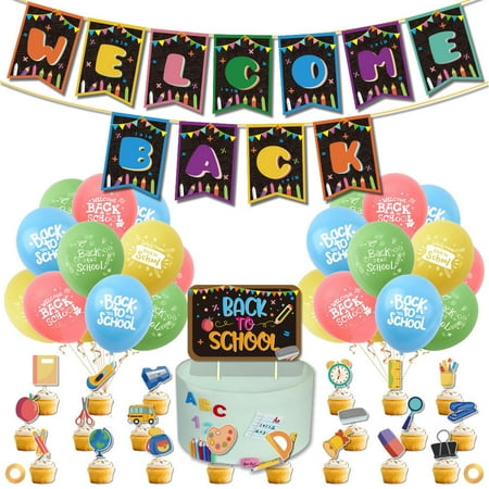 Home Decor Ribbon Party Supplies Cake Topper Welcome Back Balloon Kit ...