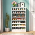 8-Tier Tall Wooden Shoe Rack, Freestanding Shoe Storage Shelf, Open ...