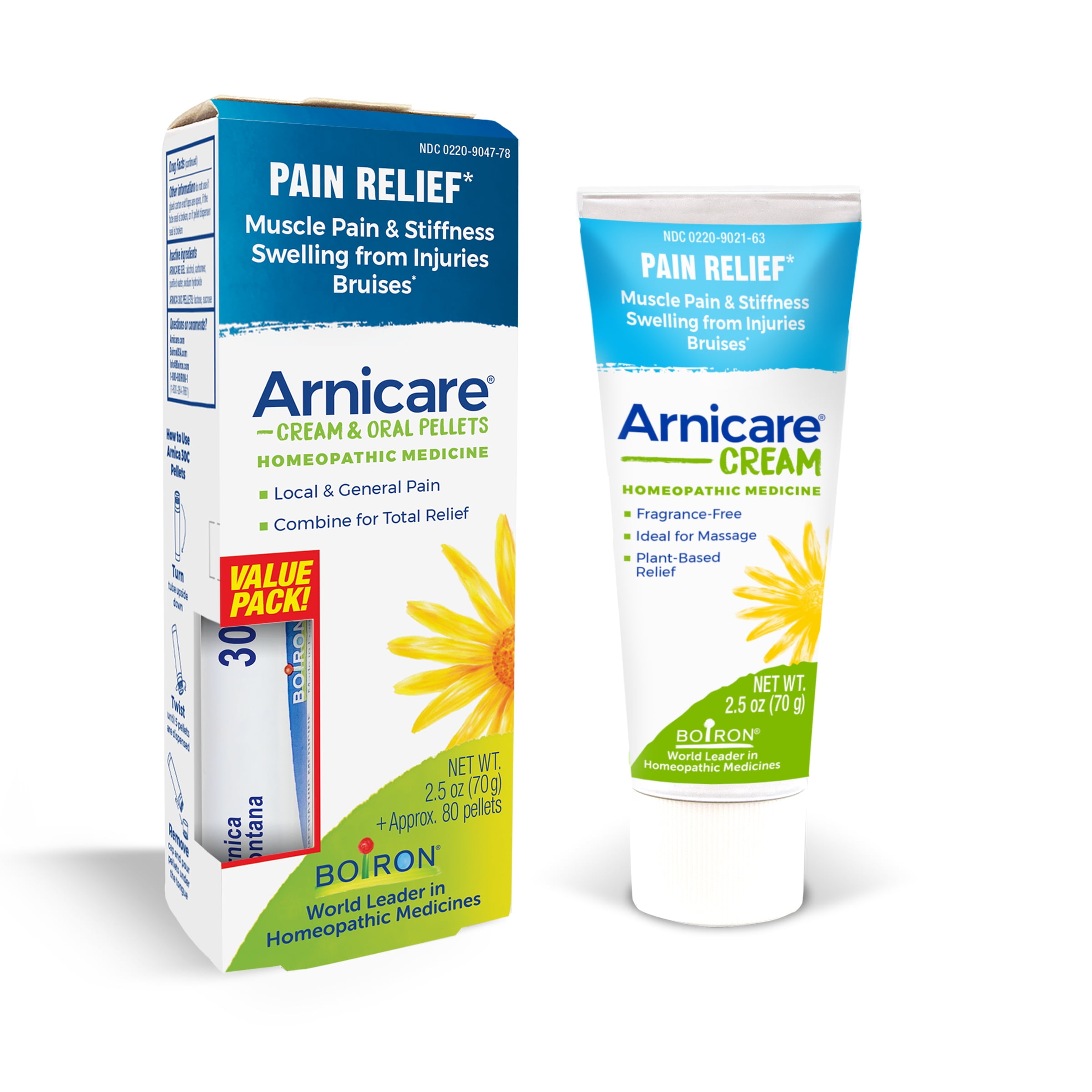 Boiron Arnicare Cream & Arnica Montana 30C, Homeopathic Medicine for Pain Relief, Muscle Pain ...