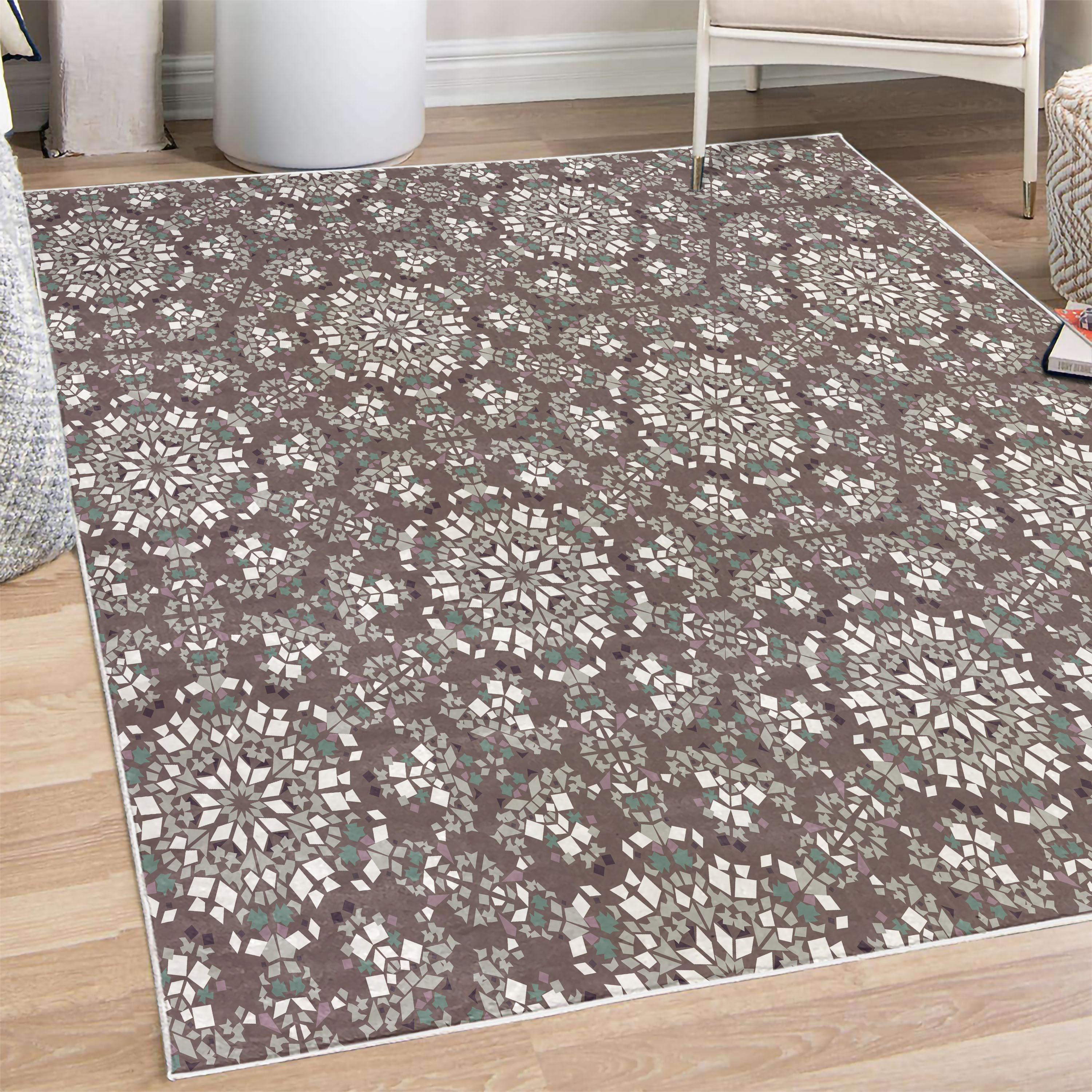 Mosaic Decorative Rug, Antique Roman Time Inspired Rock Design with ...