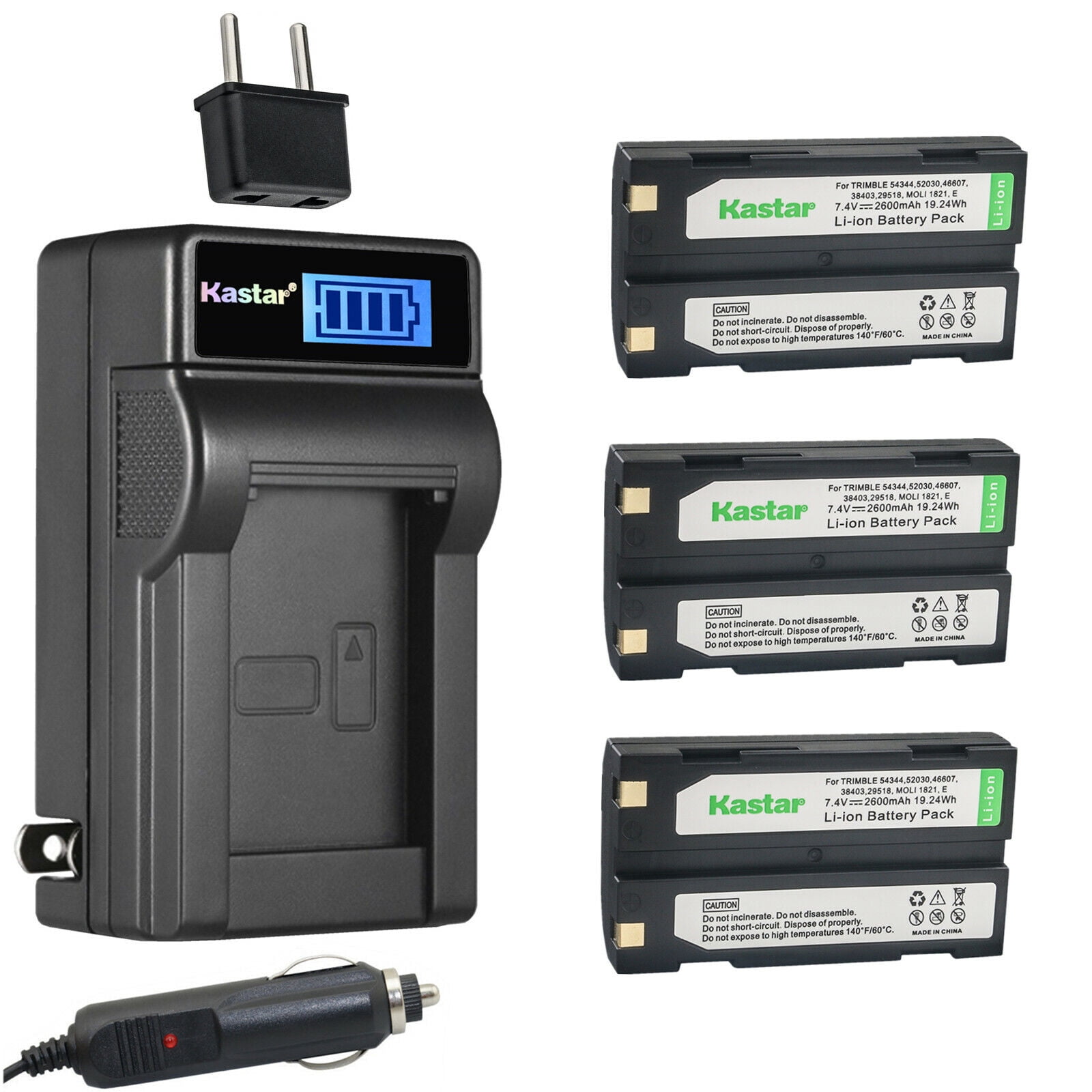 Kastar 3-Pack Ei-D-Li1 Battery and LCD AC Charger Compatible with Pentax D-Li1, Ei-D-Li1, EI-D ...