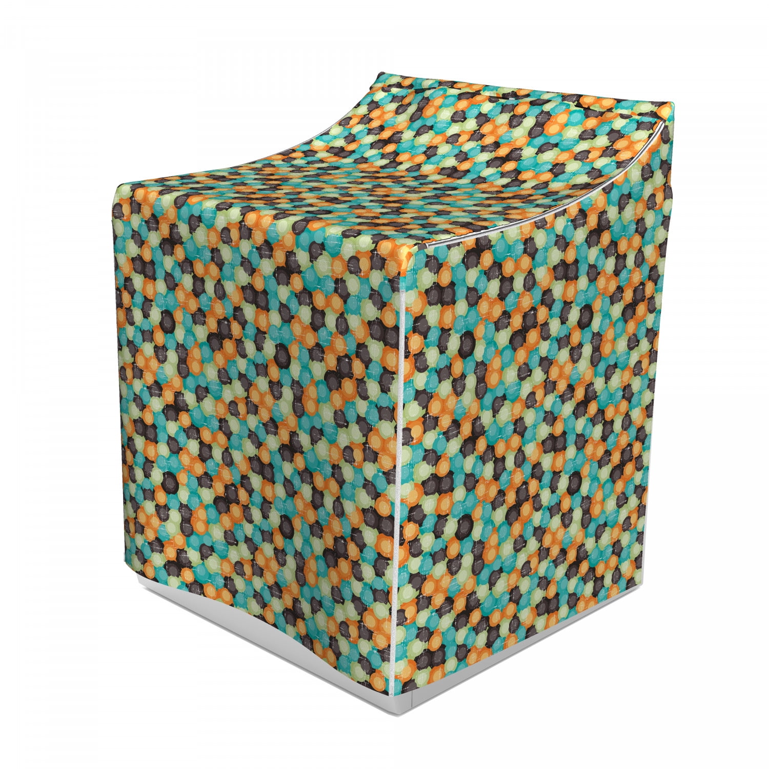 Geometric Washer Cover, Grunge Colorful Circles with Effects Odd Disc ...