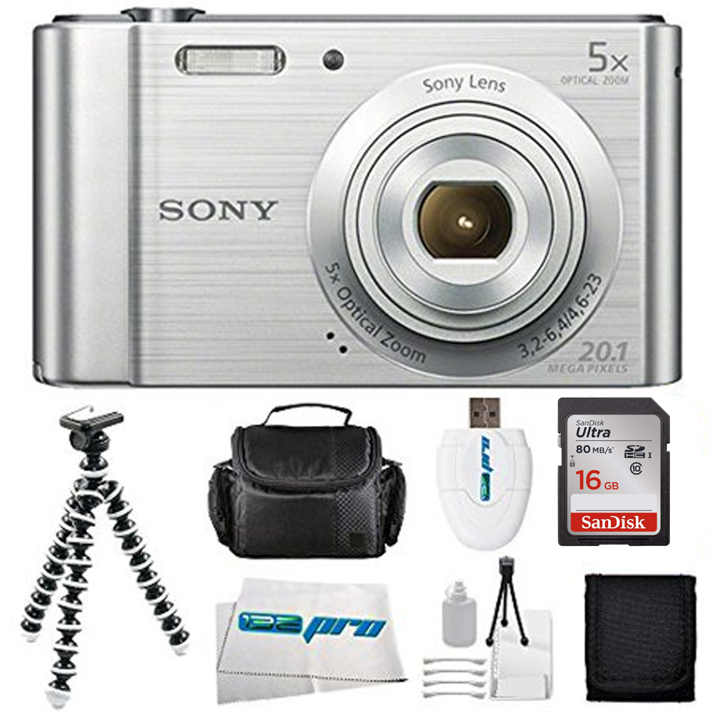 Sony Cyber-shot DSC-W800 Digital Camera (Silver) + 16GB Pixi Basic ...