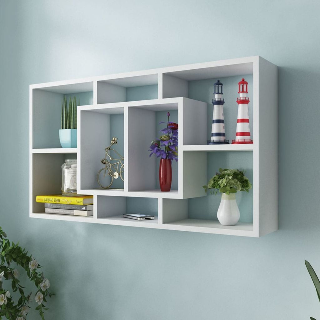 vidaXL Floating Shelf Hanging Storage Unit Wall Mount Display Rack ...