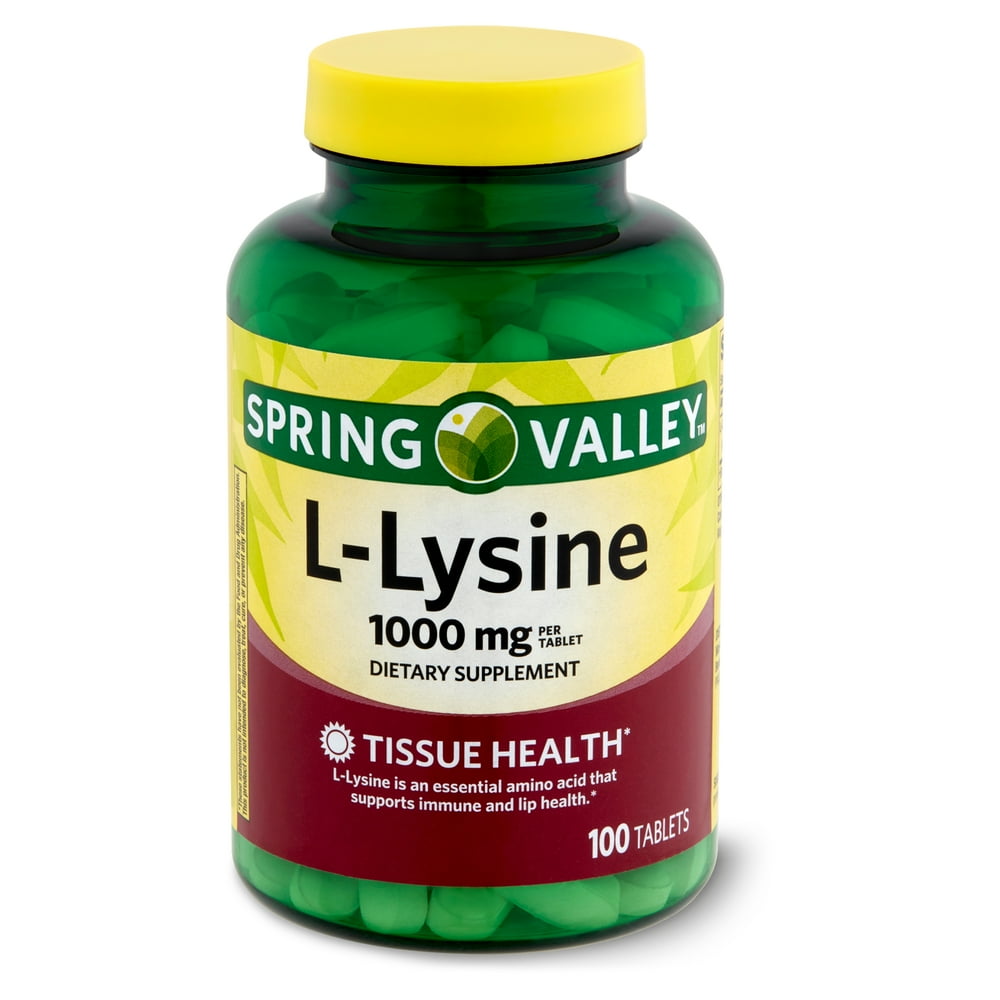 Spring Valley L-Lysine Dietary Supplement, 1000 mg, 100 count - Walmart ...