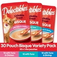 Free Shipping! Hartz Delectables Bisque Lickable Wet Cat Treats Variety Pack 30 Pouches ...