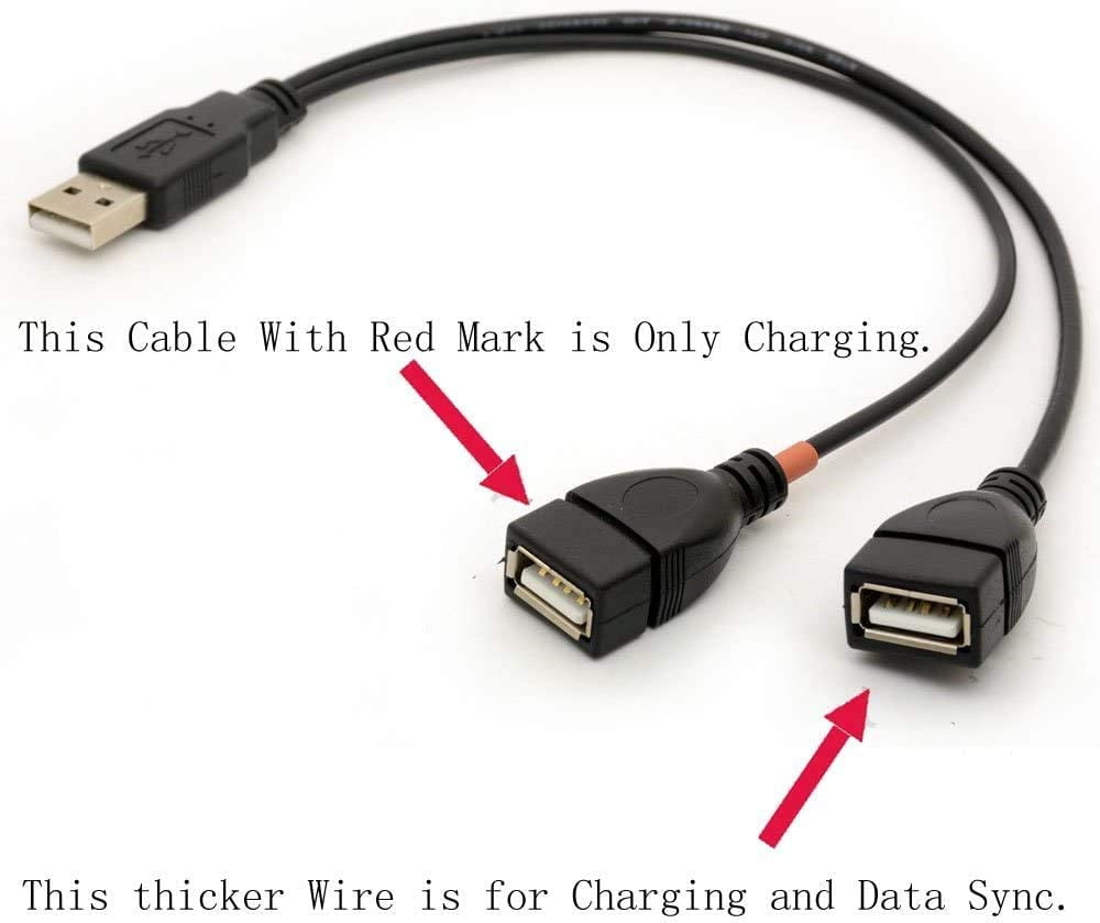 USB Y Cable Splitter USB 2.0 Power Enhancer Hub Adaptador 1 Macho 2 ...