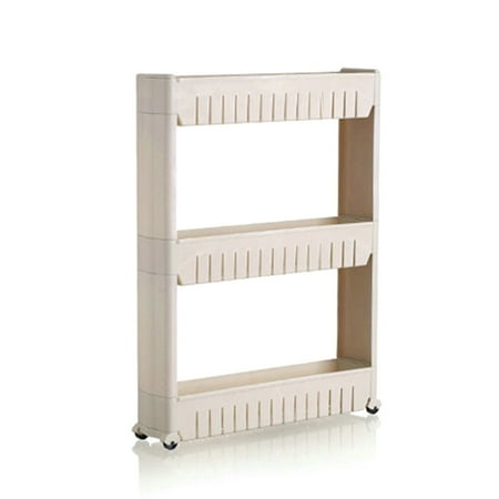Amdohai Narrow Sliding Storage Organizer Rack 3-Storey Slimline Storage ...