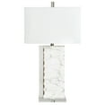 Crestview Collection Enzo 3-Way Resin Table Lamp with White Linen Shade ...