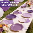 MSHJA 60pcs Purple Plates and Napkins, Disposable Lavender Scalloped ...