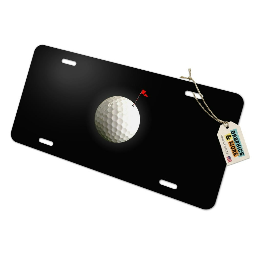 Golf Ball Moon Flag Golfing Novelty Metal Vanity Tag License Plate ...