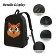 Cute Cartoon Cat Face Black Backpack for College & Travel - Fits 15 ...