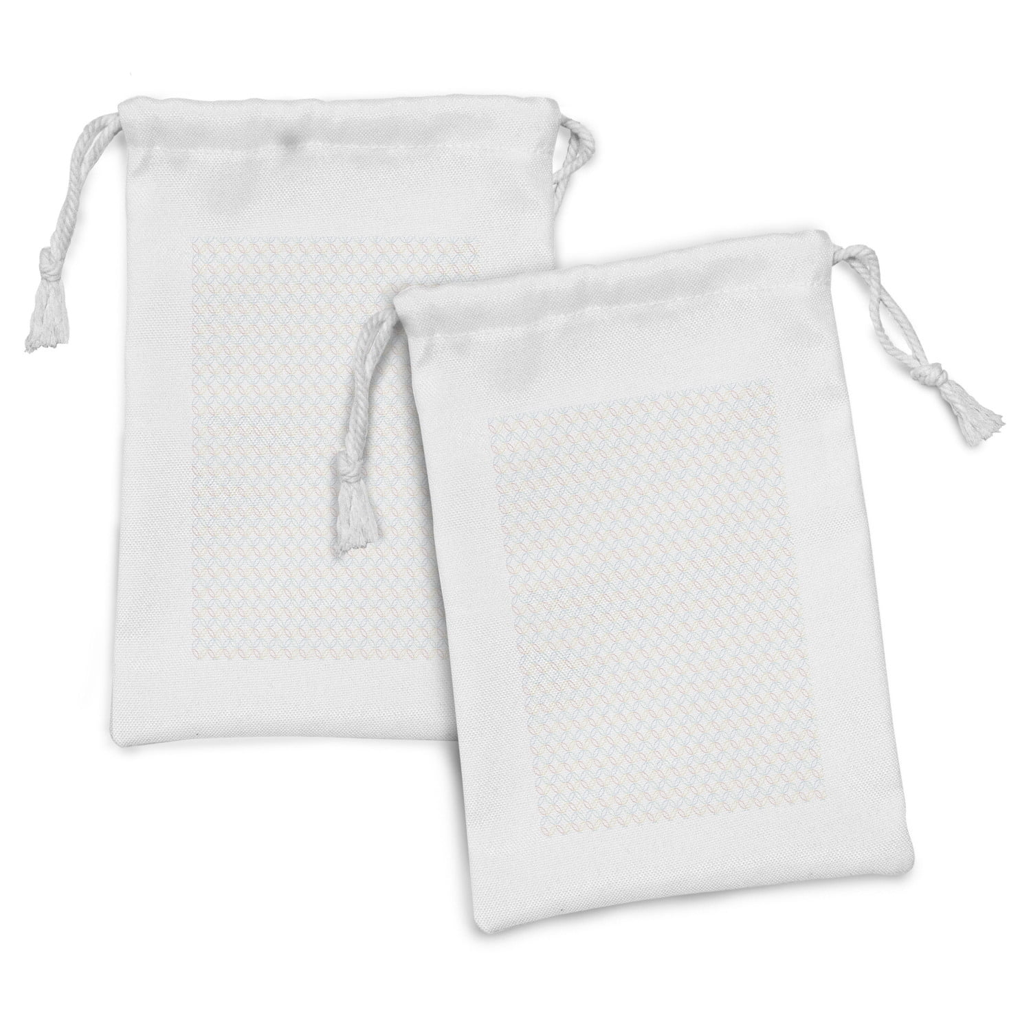 Geometric Fabric Pouch Set of 2, Pastel Image of Repeated Intersected ...