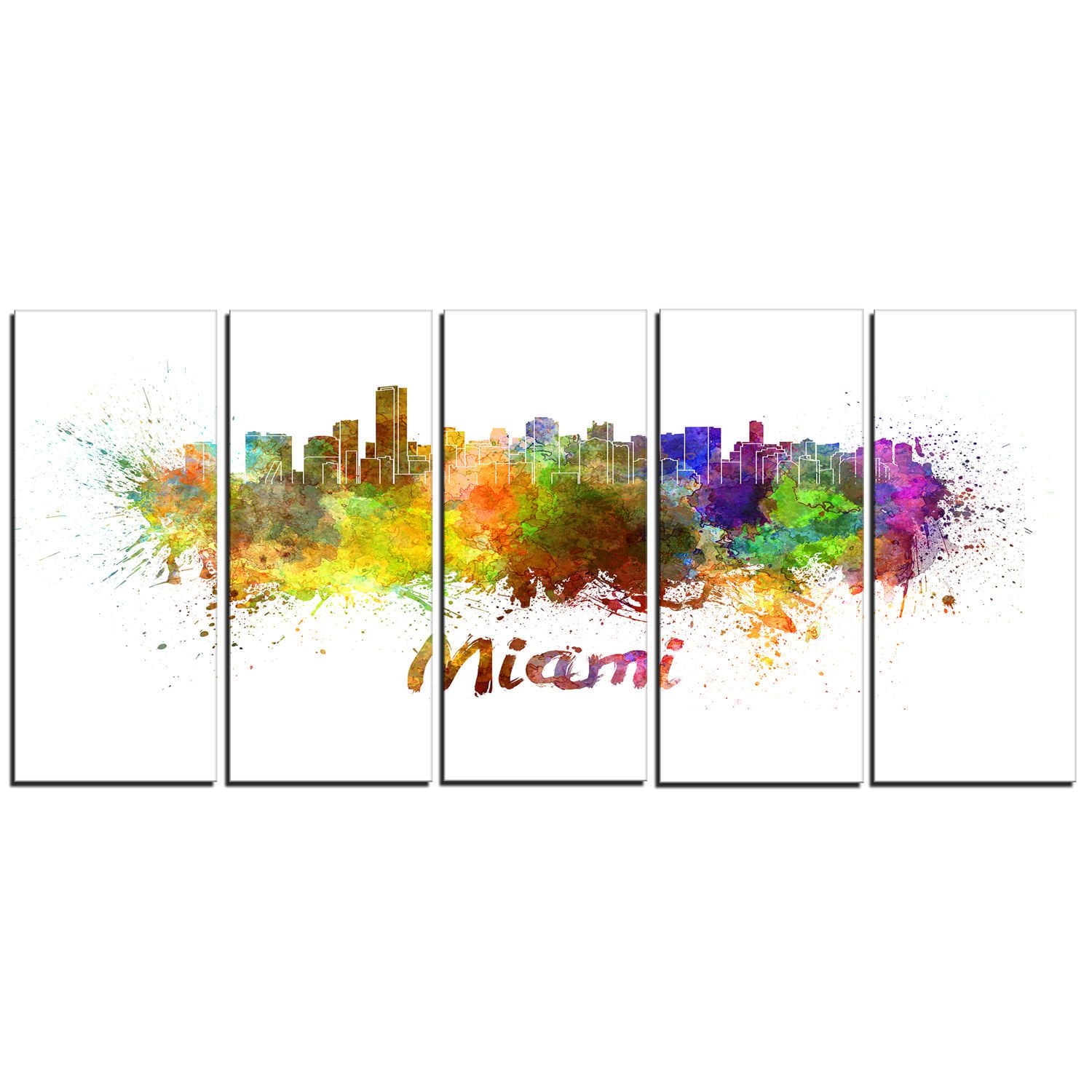 Click here for Designart Design Art Miami Skyline Canvas Print 60... prices