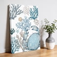 Boho Coastal Crab Canvas Wall Art for Living Room, Blue Gray Shell ...