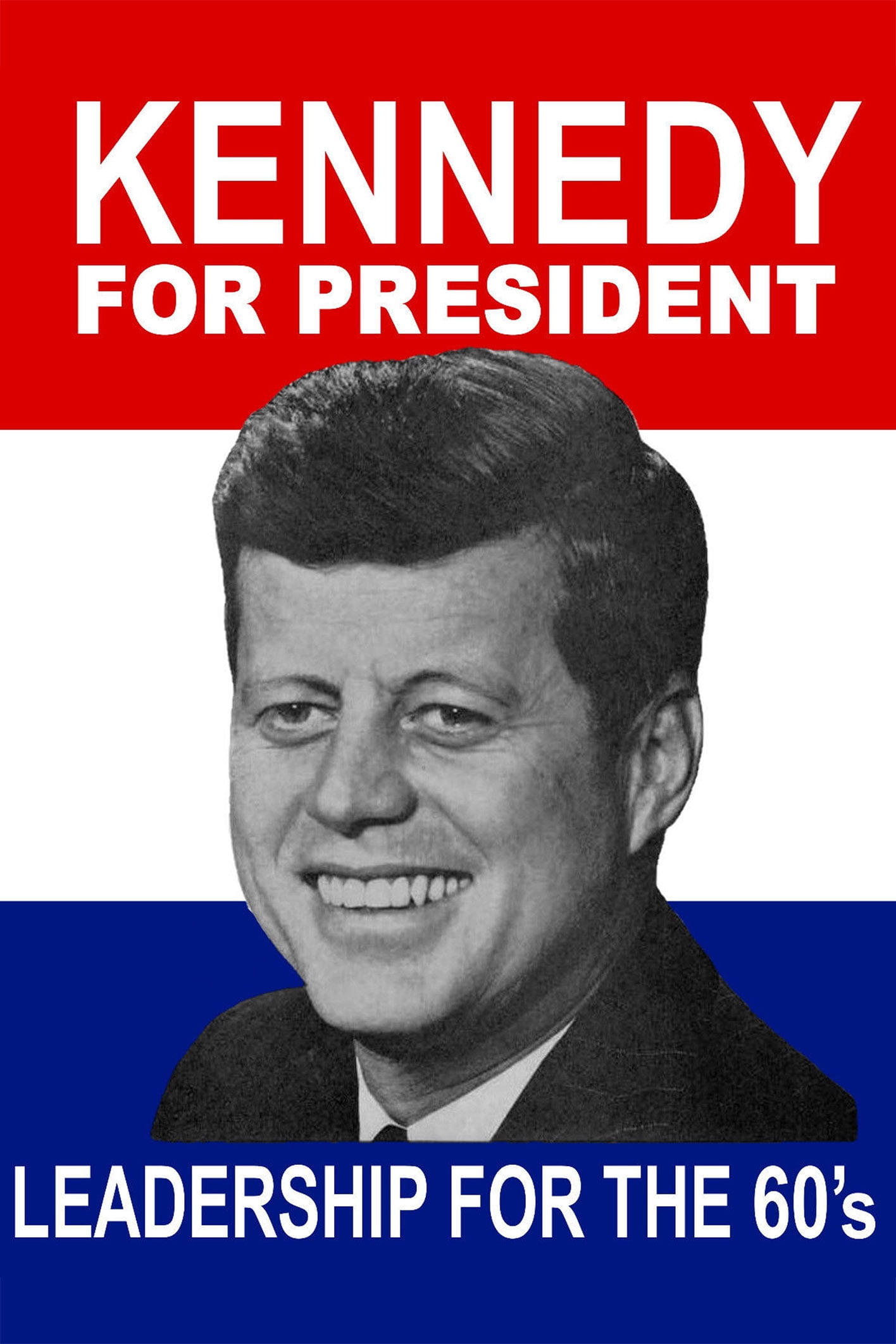 24x36 gallery poster, John F. Kennedy 1960 campaign poster for ...