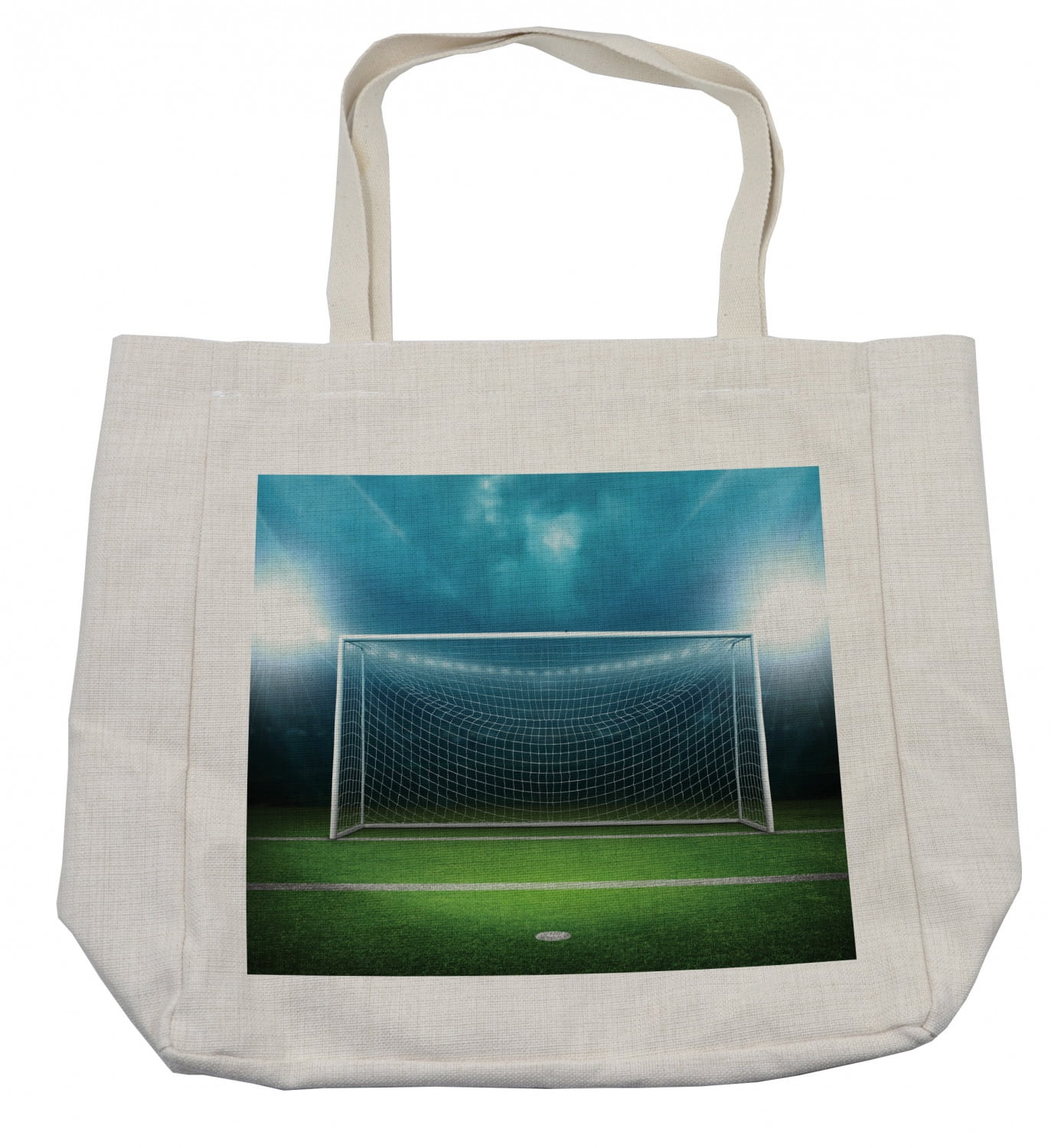 Soccer Shopping Bag, Soccer Goal Post Sports Area Winner Loser Line ...