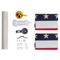 COTINSE 25FT Sectional Aluminum Flag Pole Kit with 2PCS 3x5 FT American ...