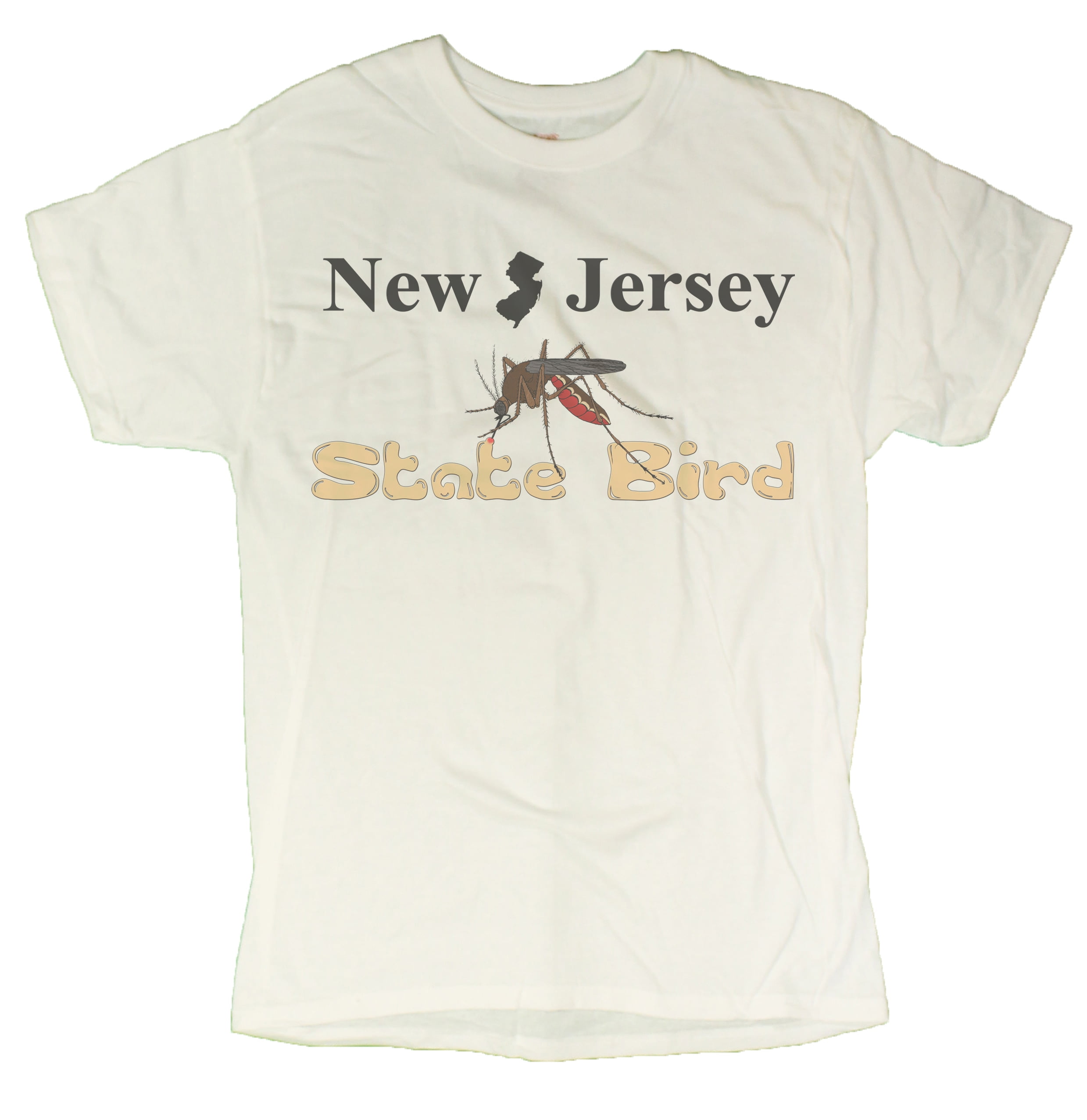 Men's "The New Jersey State Bird" Funny T-Shirt (White, Large ...