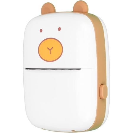 Mini Printer, Portable Photo Printer Cute Bear Shape Wireless Bluetooth ...