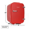 Caynel 4-Liter/6 Can Portable Mini Fridge with Warming Function, Red ...