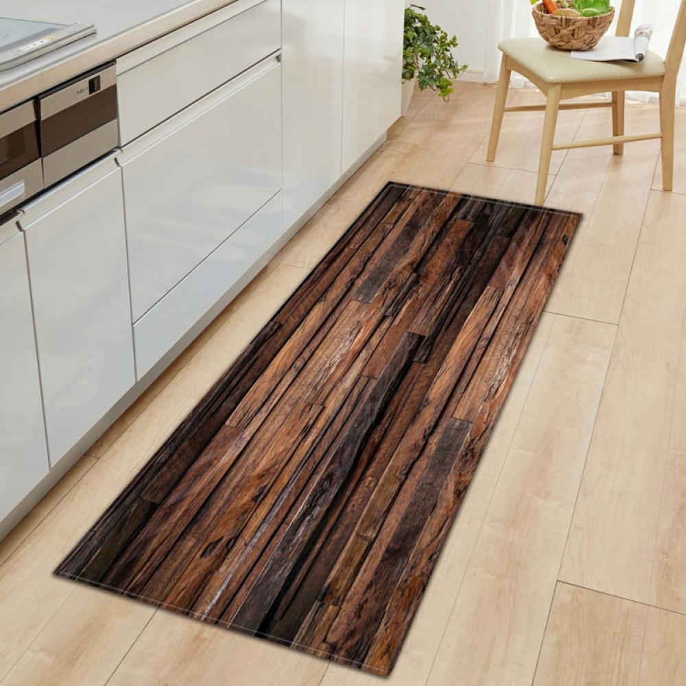 [PROMOTION SALES]Kitchen Area Rug Non Slip Barnwood Bathroom Rug Rustic ...