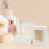 rwwerf 50-Piece Mini Paper Gift Boxes With Clear Windows - Perfect For ...
