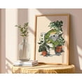 Affixzi Frog on Toilet Poster, Funny Bathroom Art, Retro Animal Beige ...