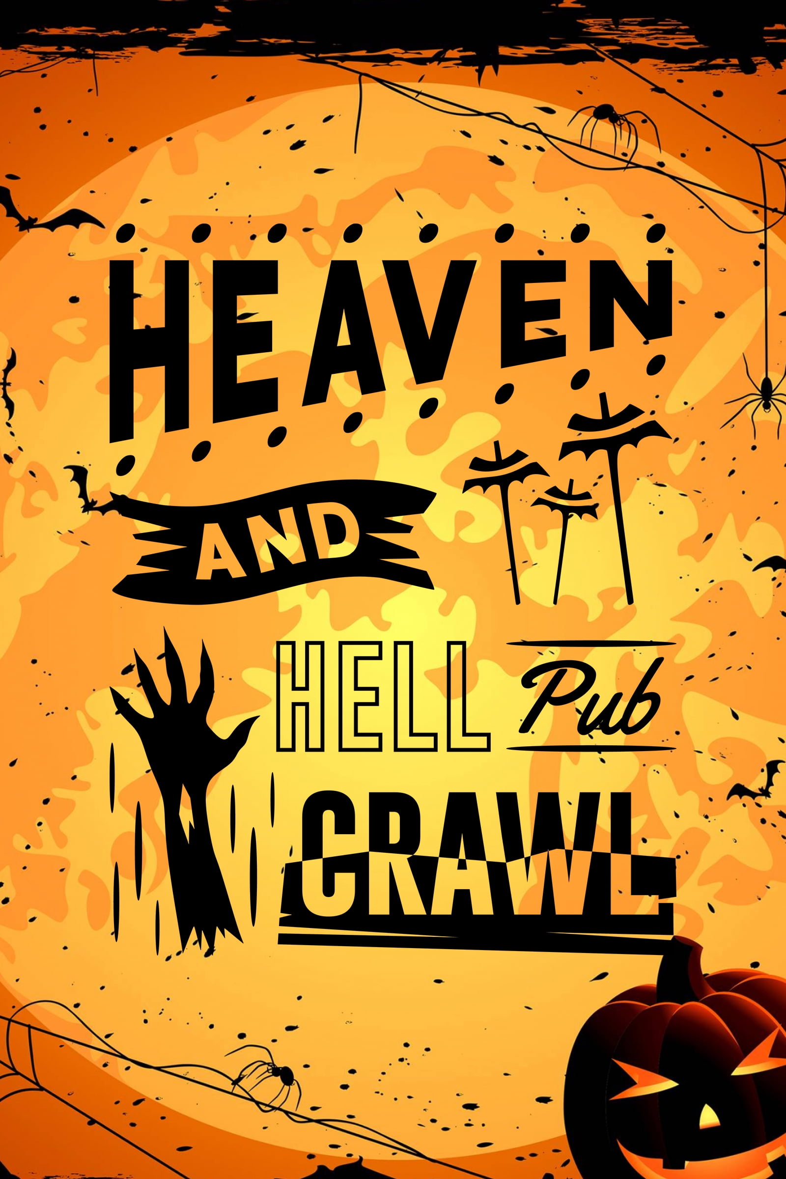 Halloween Decorations Heaven and Hell Pub Crawl Halloween Drinking ...