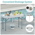 Costway Ice Table with Drain, Portable Folding Ice Bin Table, 4' with ...