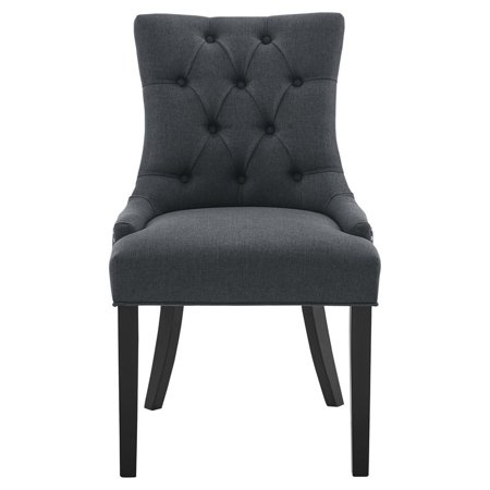 Alexent 6" Modern Fabric Dining Chairs with Rubber Wood Legs in Gray ...