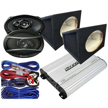 4x Audiobank 1000W 6.5-Inch Component Speaker + 4 Ch Amplifier P1004 ...