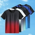 T-Shirts for Men Clearance under $5 Short Sleeved Gradient Round Neck ...