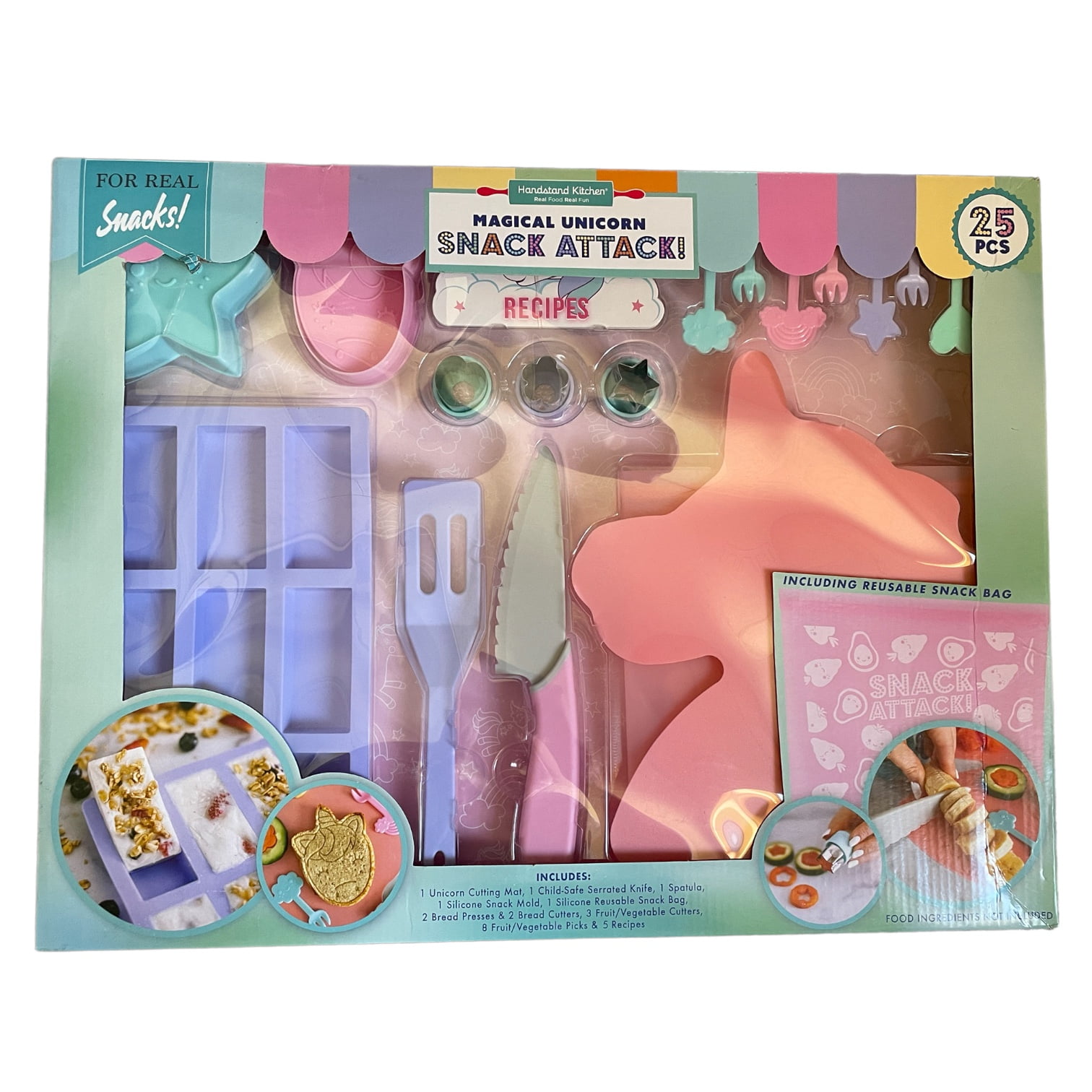 Snack Attack! 25 Piece Kids Food Prep Set for Real Foods, Magical ...