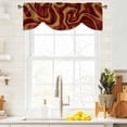 Abstract Distortion Texture Tie Up Valance Curtains Brown Yellow Line ...