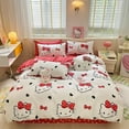 Sanrio Hello Kitty Bedding Set Cute Cotton Four Piece Double Queen Size ...