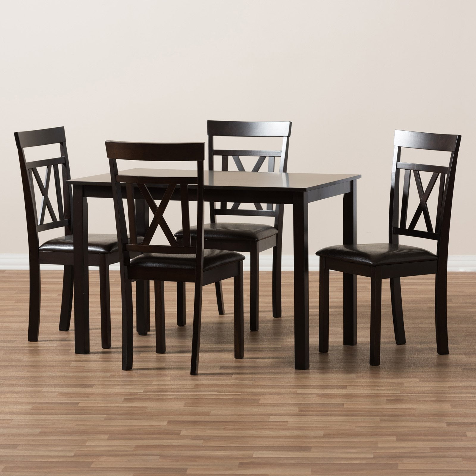Baxton Studio Rosie 5 Piece Rectangular Dining Set - Walmart.com