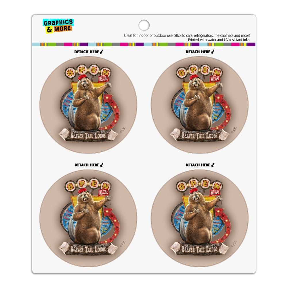 Beaver Tail Lodge Open Cabin Welcome Refrigerator Fridge Locker Vinyl ...