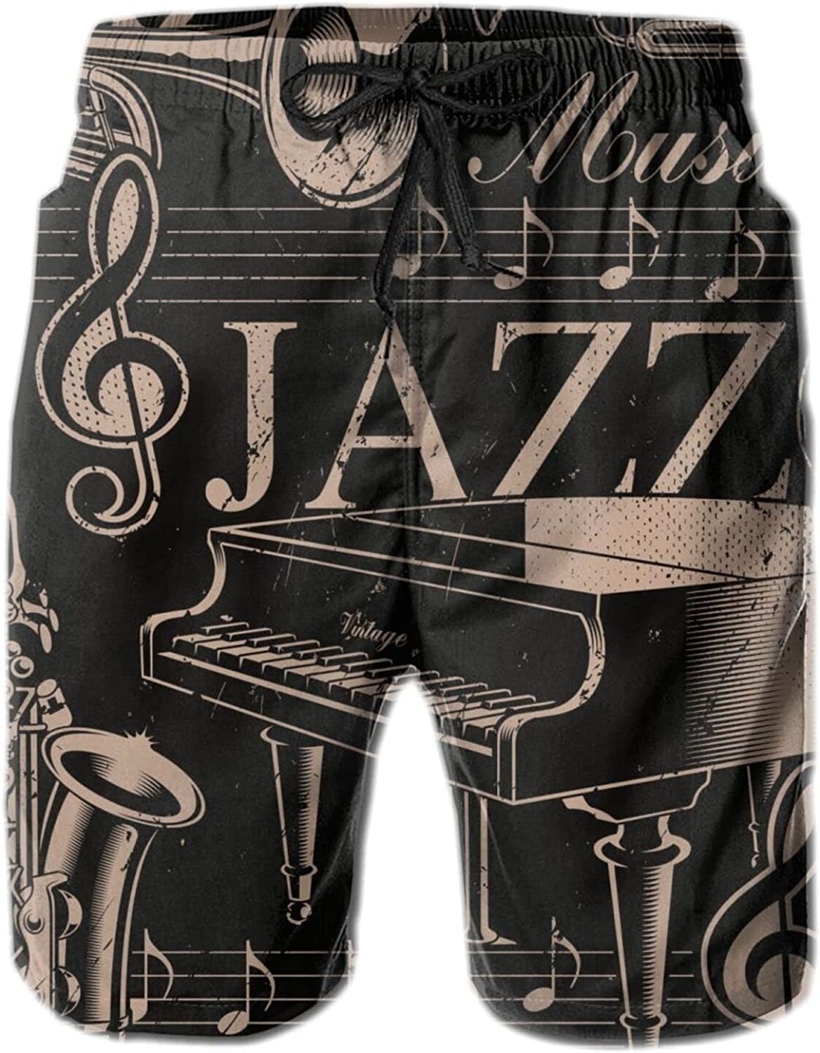 Men's Jazz Musical Instruments Swim Trunks Quick Dry Swim Shorts ...