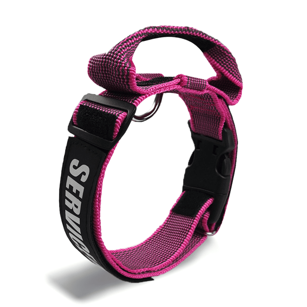 Collar de perro de servicio K9, collar de perro de nailon ajustable con parche reflectante para ...