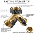 Brass Garden Hose Splitter 2 Way, 3/4 Inch Hose Connector Tap Splitter ...
