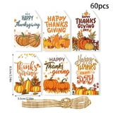 60 Pcs Thanksgiving Autumn Gift Tags Happy Thanksgiving Day Pumpkin ...