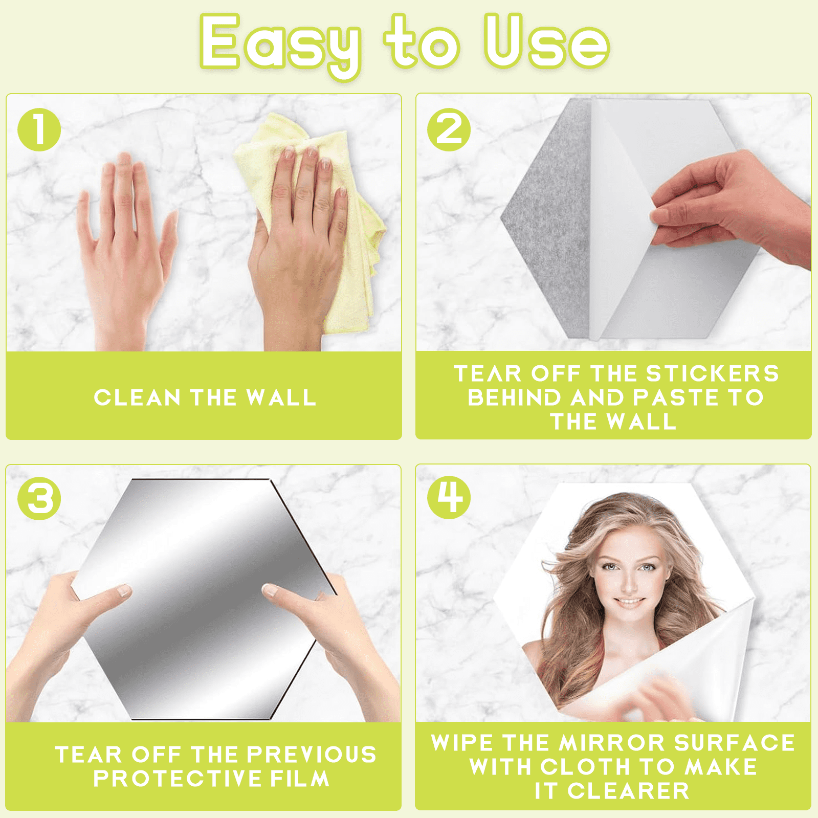 Click here for Funavi Hexagonal Silver Acrylic Mirrors Set (46x40... prices