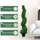 Poetree 4ft Faux Boxwood Spiral Topiary Trees, Indoor/Outdoor Natural ...